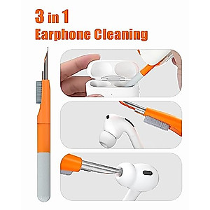 Keyboard Cleaner, 12-in-1 Phone Cleaning kit, Electronics Cleaning Brush Tool for Computer, PC Monitor,TV Camera Lens with 3ml Spray Cleaning Bottle Compact with Patent(Orange)