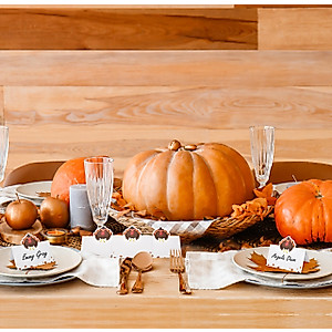 100 Pack Turkey Place Cards with Fall Thanksgiving Seating Harvest Name Card Table Setting Folded Paper Autumn Turkeys Tent for Dinner Tables