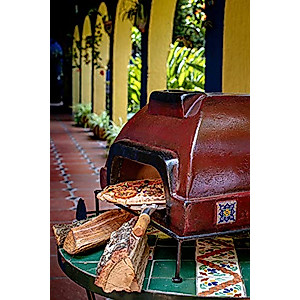Tierra Firme HTN-018-N Etna Talavera Wood-Fired Outdoor Pizza Oven, Wine