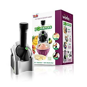 Yonanas Frozen Healthy Dessert Maker - 100% Fruit Soft-Serve Maker (Black and Red)