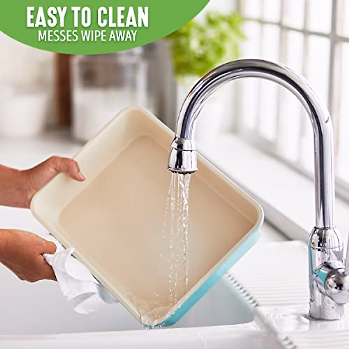 GreenLife Bakeware Healthy Ceramic Nonstick, 13" x 9" Rectangular Cake Baking Pan, PFAS-Free, Turquoise