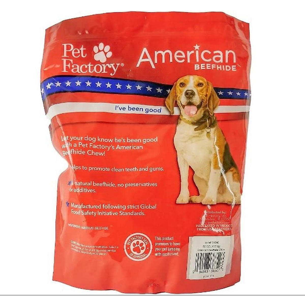 Pet Factory American Beefhide Chips Dog Chew Treats - Natural Flavor, 32 oz