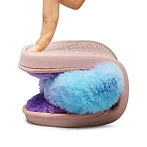 JOINFREE Womens Soft Plush Fuzzy House Slippers Non-slip Criss Cross Indoor Outdoor Slippers Colorful 9.5-10.5 M