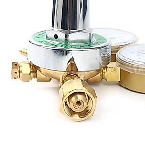 Yaetek Oxygen Regulator Large Tank Gauge Cutting Torch Regulator Outlet 0-200PSI Inlet 0-4000PSI CGA 540