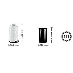 Wesco Jr Kickmaster Junior-German Designed-Step Trash Can, Powder Coated Steel, 4 Gallon / 15 L, Stainless Steel, 12L, Stainless