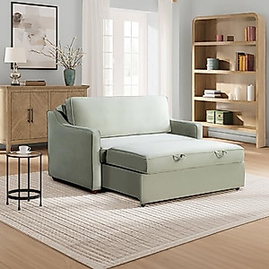 Serta Santa Cruz Convertible Loveseat, Sage