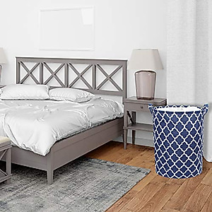 72L 23-inch Tall (2 Pack) Extra Large Laundry Basket Storage Hamper Drawstring Waterproof Round Linen Collapsible Storage Basket for Toy Organizer, Nursery Hamper, Bathroom, Blue