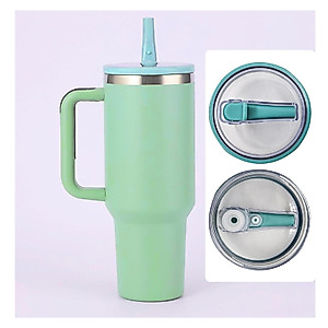 2 PCS 40 oz Replaceble Tumbler Flip Straw Lid for Stanley Quencher, Straw Lid Replacement Fit for HydroJug Traveler, Reusable Tumbler Cover, Spill Proof Splash Resistant Tumbler Lids (h)