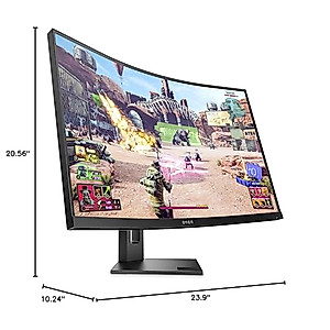 HP OMEN 27" QHD Curved Monitor, VA Fully adj 240hz 1ms HDR400 Gaming Display, EyeSafe, TÜV Certified (Omen 27c, Black)