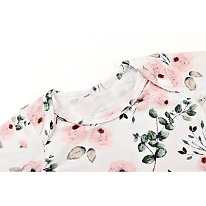 Giggle Angel Newborn Baby Sleeper Gown Knotted Gown Baby Girl Coming Home Outfits 2-Piece Gown and Hat Set 0-3 Months (pinkleaf)