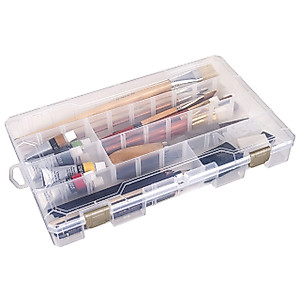 ArtBin 5004AB Large Solutions Box with Dividers, Art & Craft Organizer, [1] Plastic Storage Case, Clear