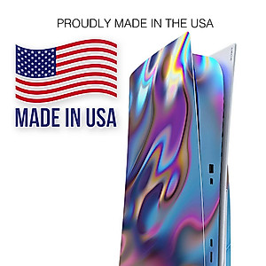ITS A Skin Skins Compatible with Sony Playstation 5 Console Disc Edition - Protective Decal Overlay Stickers wrap Cover - Opalescent Resin Marble Oil Slick