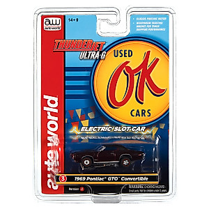 Auto World Thunderjet OK Used Cars 1969 Pontiac GTO Convertible (Burgundy) HO Scale Slot Car