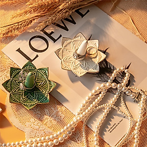 Ceramic Ring Holder for Jewelry,White Mandala Ring Dish Jewelry Dish Jewelry Holder,Room Decor,Engagement Wedding Birthday Gifts for Couples Women Girls