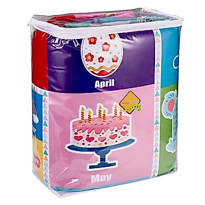 PartyKindom Kids Play Rug Mat Playmat with Non-Slip Design Playtime Collection ABC, Shape, Season, Month, Opposite and Animal Educational Area Rug for Kids Bedroom Playroom (78.7 x 59 inch)