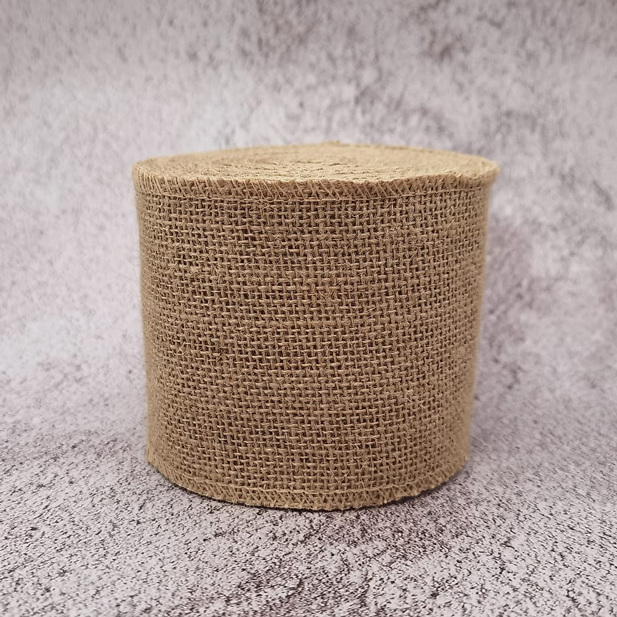 INSPIRELLE 4" Natural Burlap Fabric Roll 10 Yards Jute Ribbon for Gift Wrapping Craft Projects Wedding Decoration Home Decoration 10CM