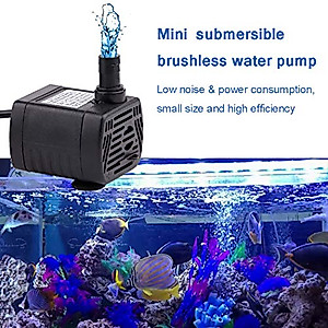 Aquarium Water Pumps,driew Mini Submersible Water Pump, DC 5.5-12V 5V 9V 12V Brushless Waterproof Pumps for Pond Aquarium with 4.5 Feet Cord, 200L/H