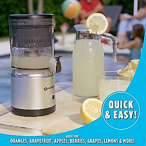 Hurricane Juicer, Powerful Cordless Juice Extractor Machine, Compact Design Fruit Juicer with Dishwasher-Safe Parts, Rechargeable 500 RPM Electric Juicer for Oranges, Berries & More