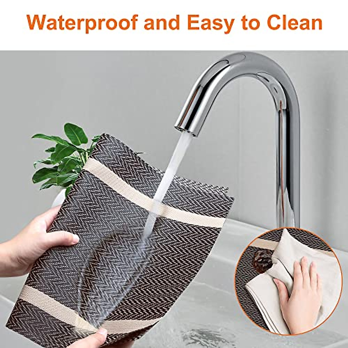 HOOMIL Placemats Set of 6, Non-Slip Heat Resistant PVC Place Mats, Washable Vinyl Table Mat for Kitchen Dining - 12 x 18 inches