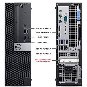 Dell OptiPlex 7070 Desktop Computers Windows 11, 9th Gen Intel 6 Core i5-9500, 32GB DDR4 Ram 512GB SSD, Wireless Built-in WiFi 6e AX210, Bluetooth 5.2 (Renewed)