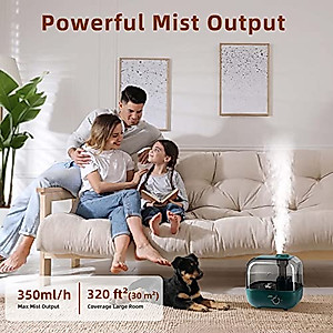 Bear Humidifiers for Bedroom Large Room Home, 5L Cool Mist Top Fill Humidifiers, Quiet Air Humidifier for Baby Nursery & Plants, Lasts Up to 35 Hours, Auto Shut-Off