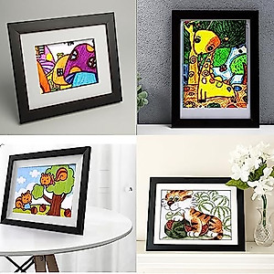 biuonga Kids Art Frames, Front Opening Picture Display for 3D Art, A4 Artwork, Crafts, and Drawings, Holds up to 50 Pieces, Perfect for Hanging, Portfolio Storage, and Children's Art (Black) 1pc