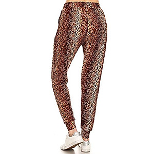 Leggings Depot JGA-S614-S Fierce Print Jogger Track Pants w/Pockets, Small