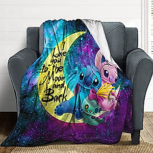 Hiccickm Cute Throw Blanket for Girls,Lightweight Cartoon Blanket Plush Flannel ​Blanket for Boy Adults Bed Chair Car Sofa Couch Bedroom 50"x40"