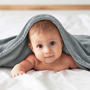 BEDELITE Baby Blankets for Boys and Girls 30" x 40", Soft Cozy Fuzzy Fleece Blanket for Kids Infant Newborn, Warm and Breathable Toddler Blanket for Crib Stroller Bed Travel, Grey