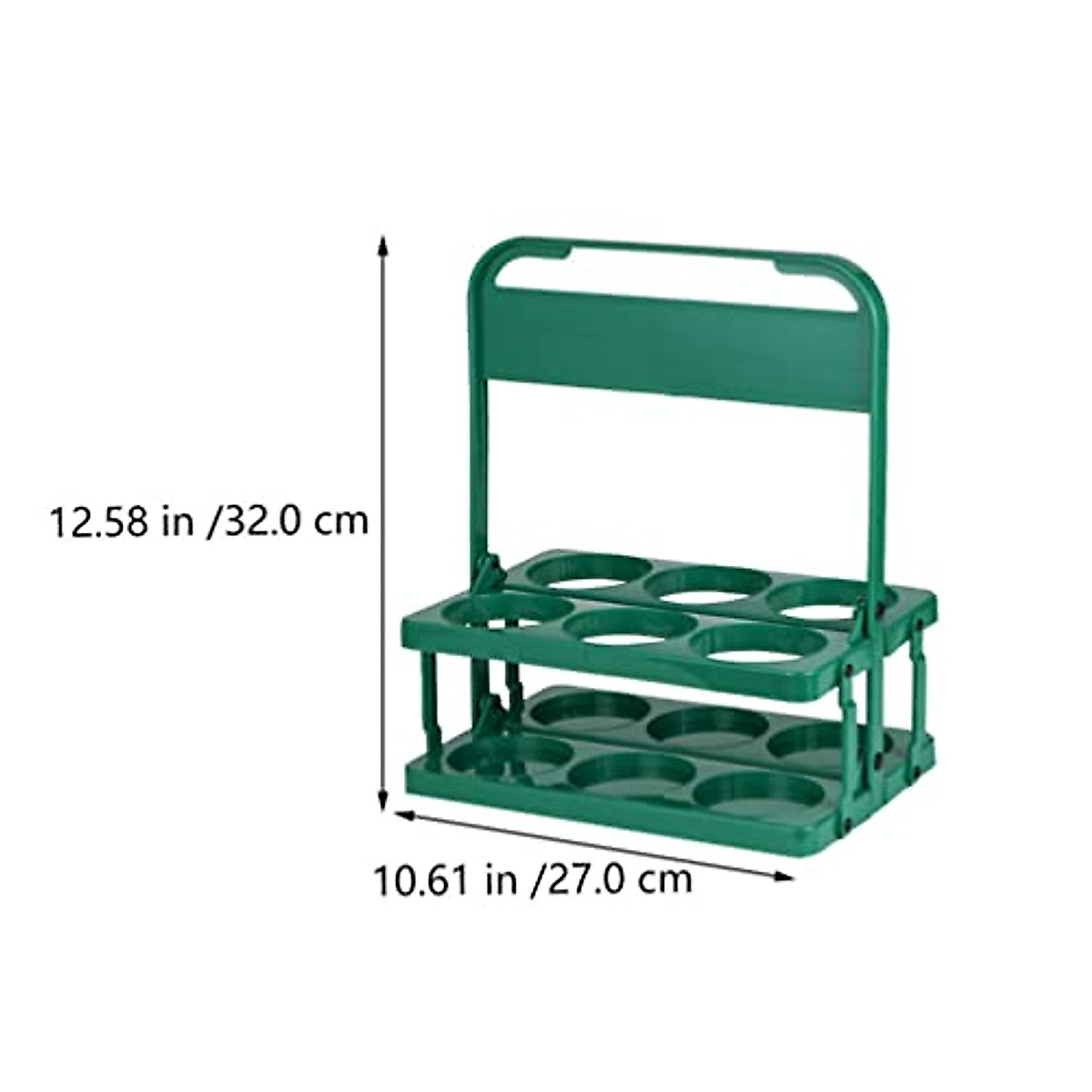 Zerodeko Drink Carrier Wine Bottle Glasses Caddy Plastic Beer Carrier Drinking Desk Accessories 6 Pack Bottle Case Wine Organizer Gift for Wine Lover Green Drink Carriers