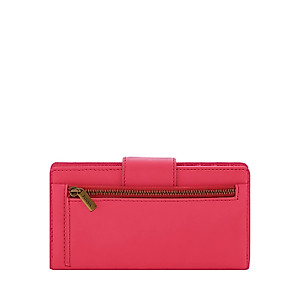 Fossil Logan Tab Clutch Wallet, Cherry Quilted
