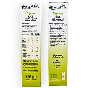 Fleur Alpine Beby Rice Cereal low Allergenic for Babies from 4 months 175g from Germany