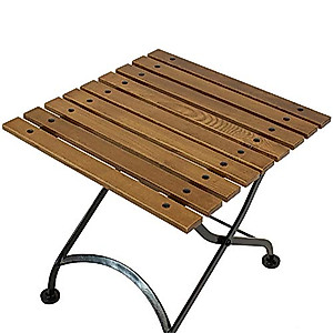 Sunnydaze European Chestnut Wood Folding Square Side Table - Small Indoor/Outdoor Table - Ideal for Patio, Balcony or Living Spaces - 20-Inch Square - Brown