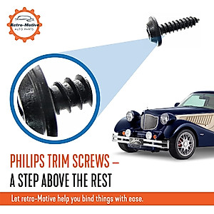 Retro-Motive #8 X 1/2 Trim Screws Phillips Flat Top Washer Head (Qty 25) #964