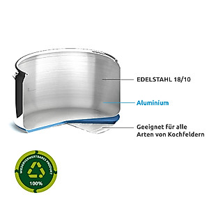 Lagostina Novia Vitamin Lagoeasy'UP Pressure Cooker 9 L Stainless Steel 18/10 Ø 24 cm, Induction and Gas Pot, Lid with Easy Opening, Including Basket, Ecodose and Recipe Book