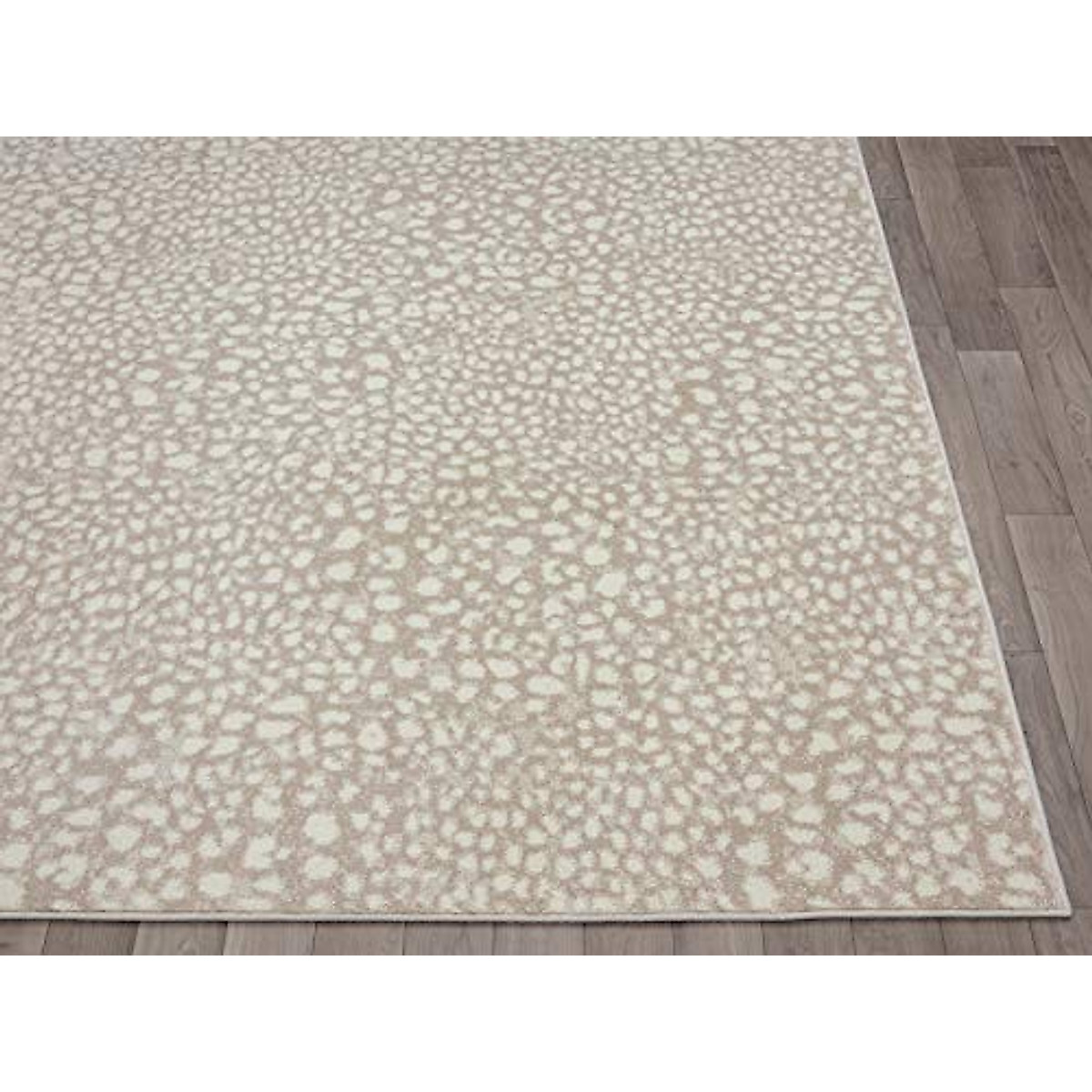 Abani Beige Cheetah Print 7'9"x10'2" Area Rug Rugs, Arto Collection - Contemporary Durable Accent Rug