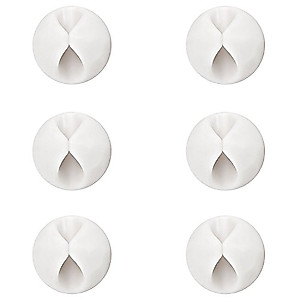 Convenient Cable Clips – Sticky, Compact Cable Holders for Cord Organization – Cord Keepers with 3M Strong Adhesive Backing for Organizing Power Cables, Phone Chargers, USB Cables & More – 6 Pack