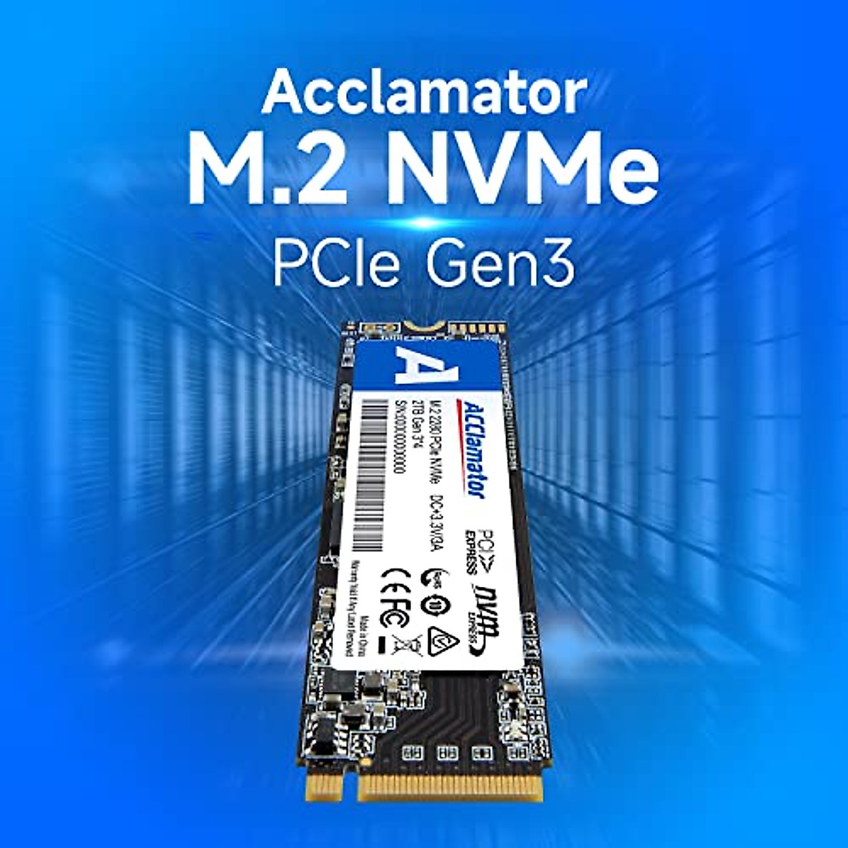 Acclamator 256GB NVMe SSD PCIe M.2 2280 Internal SSD, High Performance Solid State Drive for Laptop and Desktop Read Speed Up to 2000MB/s N20