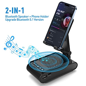 Birthday Gifts for Men, Cell Phone Stand with Wireless Bluetooth Speaker, Dad Gifts for Fathers Day, for Men Him Husband Dad Gifts