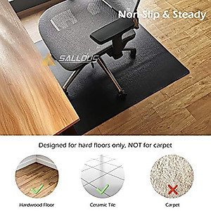 Office Chair Mat, Hard Floor Mat for Desk, 63" x 51" Multi-Purpose Office Desk Chair Mat for Hardwood Floors, Non-Toxic PVC Protector Floor Mat for Home, Updated Version (Black)