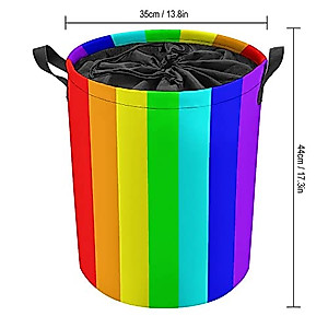 KURISOE Rainbow Laundry Basket Colorful Pride Geometry Laundry Hamper Vibrant Progress Bag Washing Bin Collapsible Laundry Basket for Women Bedroom, Bathroom, Dorm