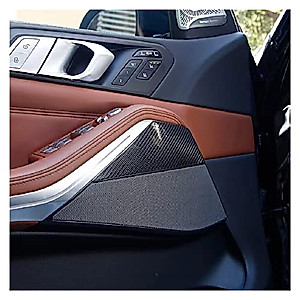 PCEYES Compatible with BMW X5 X7 G05 G07 Real Carbon Fiber Inner Door Panel Decoration Stickers Car Interior Modification Accessories