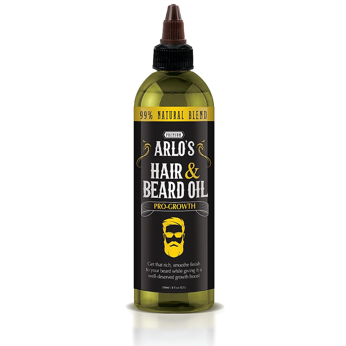 Arlo's Pro-Growth Hair and Beard Oil 8 oz. - Hair Oil, Mustache Oil and Beard Oil Growth