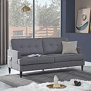 71" Modern Design Couch Soft Linen Upholstery Loveseat for Compact Living Space, Apartment, Dorm.