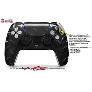 WraptorSkinz Skin Wrap compatible with Sony PS5 DualSense Controller Diamond Plate Metal 02 Black (CONTROLLER NOT INCLUDED)