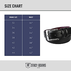 Florsheim Men's Pebble Grain Leather Belt 32MM, Brown, 40