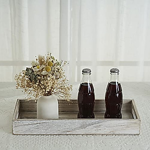 Set of 2 Farmhouse Serving Tray Coffee Table Tray Rectangle,Wooden Long Narrow Tray for Perfume Cosmetic Bottles Jewelry Jar Candle,Decorative Tray 15.6 * 6.1 * 2 inch