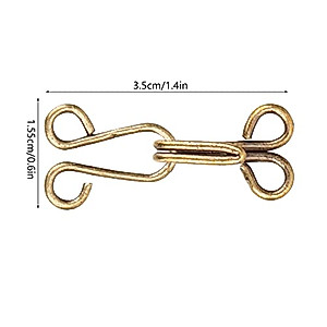 Sheens 10Set 28MM/1.1in Covered Hook & Eye Closures for Bra and Clothing Over Coat Underwear(Bronze)