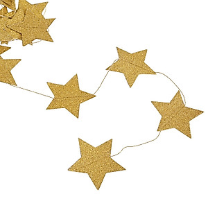 Whaline Star Paper Garland Gold Bunting Banner Hanging Decoration for Wedding Holiday Party Birthday, 660 Inches