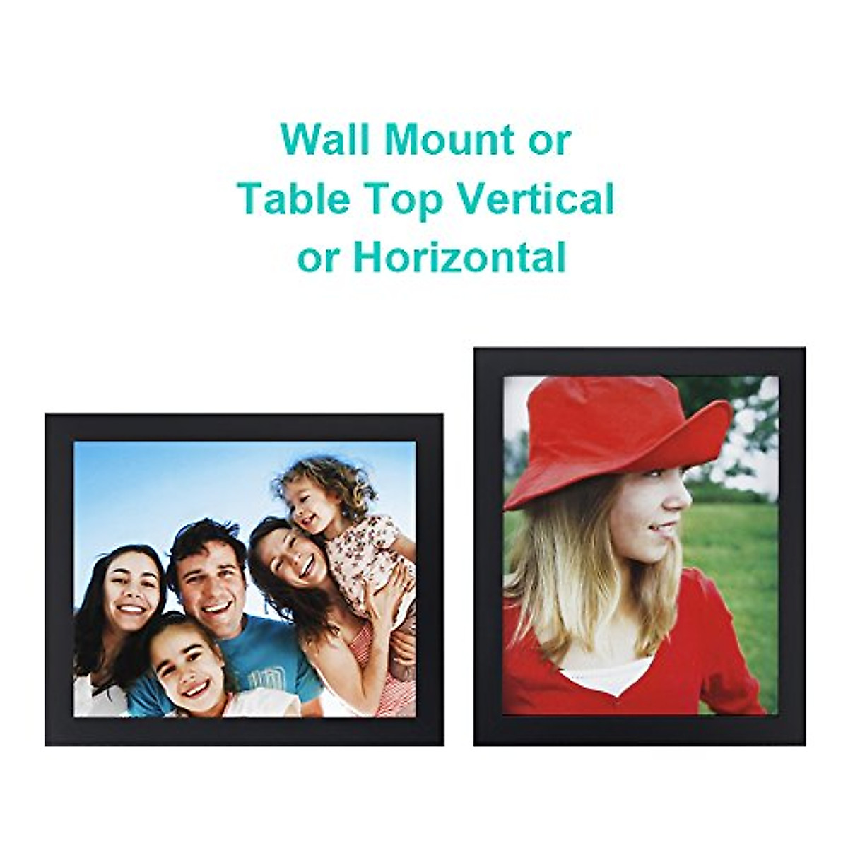 RPJC 8x10 inch Picture Frame Made of Solid Wood High Definition Glass for Table Top Display and Wall Mounting Black